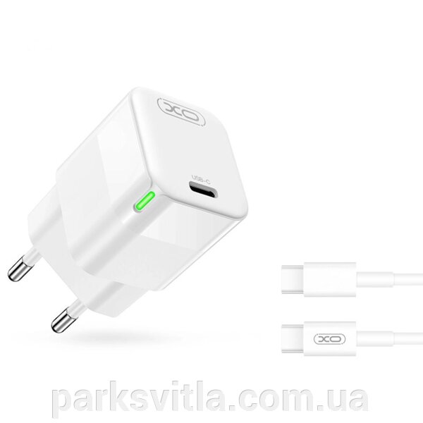 Мережевий Зарядний Пристрій XO CE06 PD 30W GaN Type-C to Type-C Колір Бiлий (1674270501) купити ...