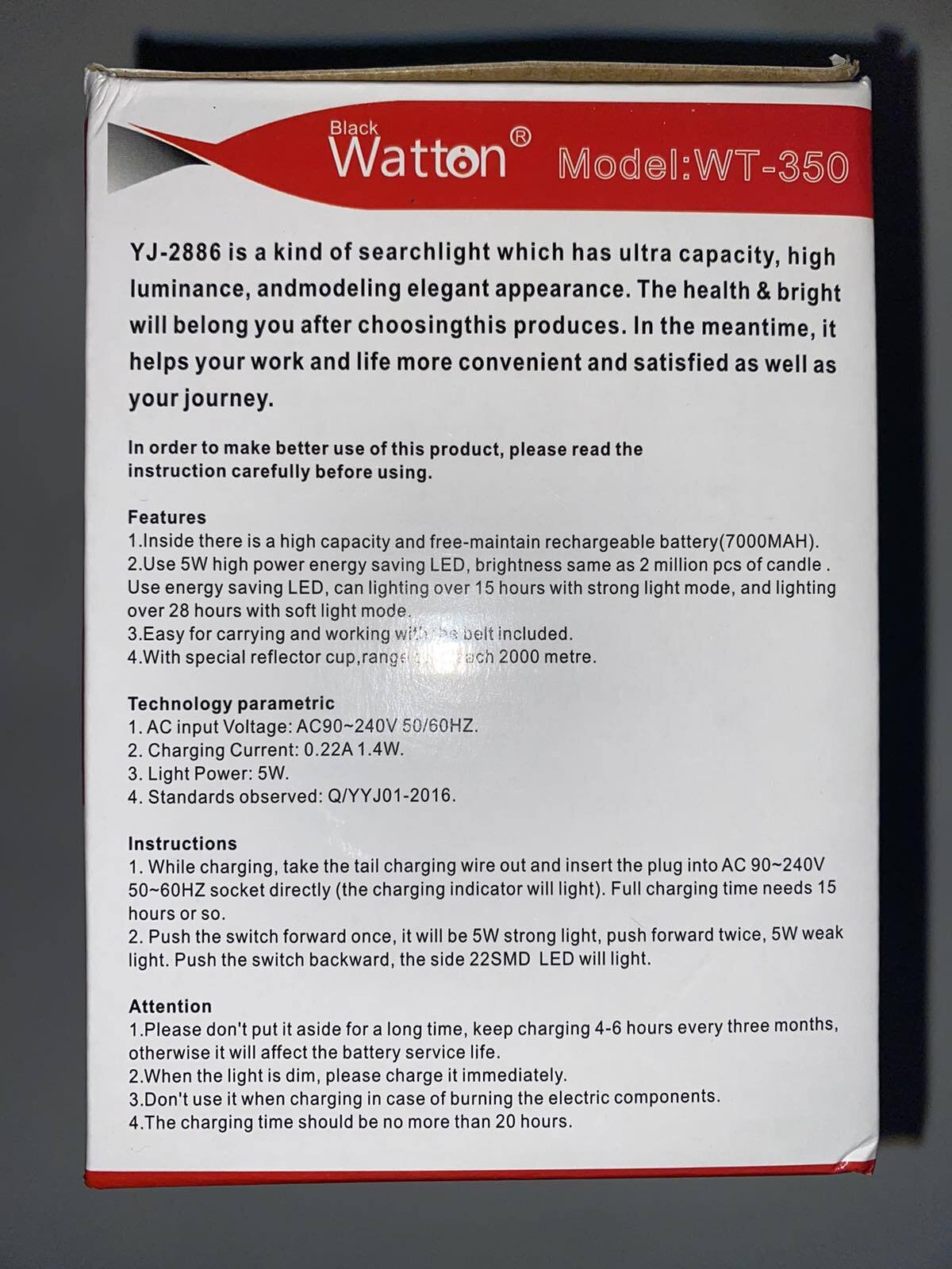 Фонарь Аккумуляторный Переносной Светодиодный Watton WT-350 (с Функцией Повербанка) — Купить ...